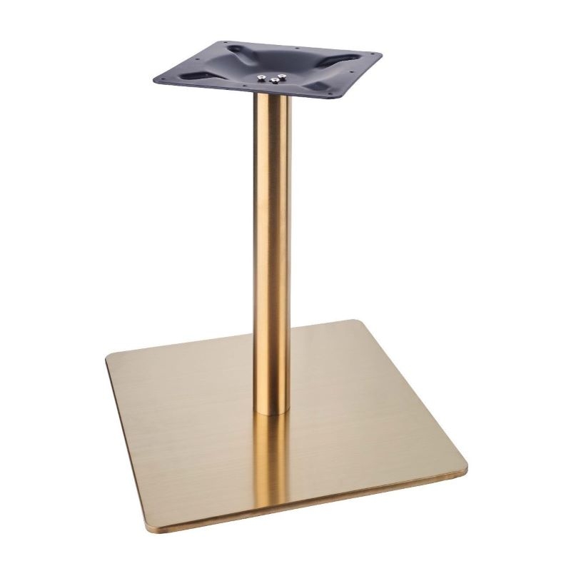 Zeus Large Square Dining Table Base, Vintage Brass | Andy Thornton