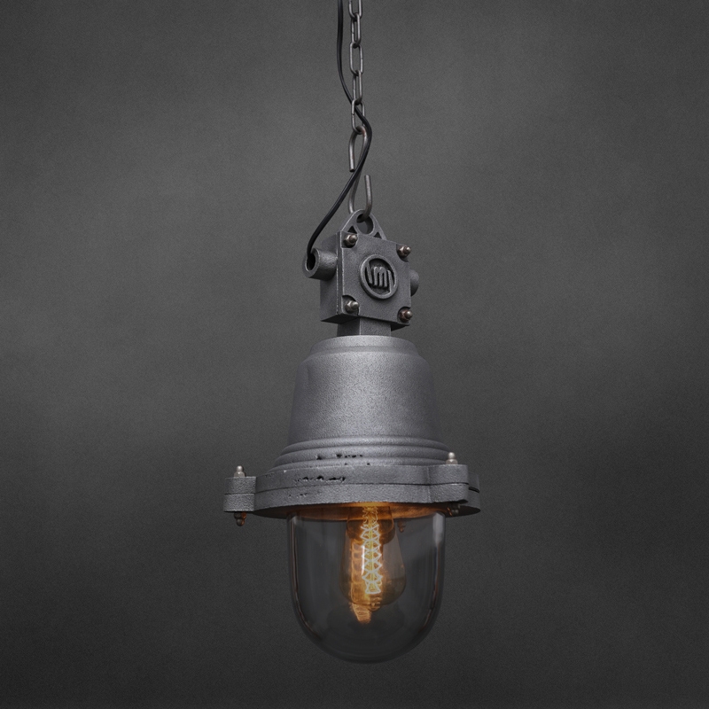 Industrial Pendant In Weathered Antique Aluminium | Andy Thornton