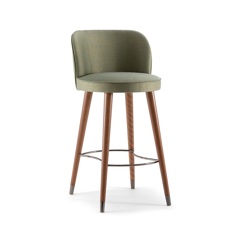 Candy Bar Stool, Wood Legs, Metal Caps | Andy Thornton