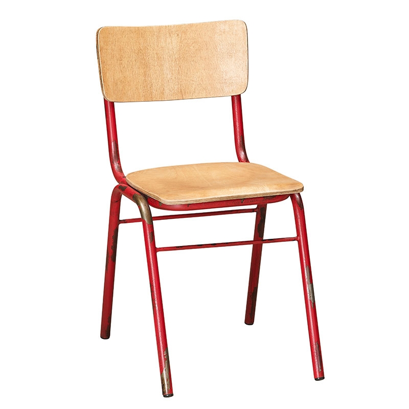 School Stackable Side Chair, Red | Andy Thornton