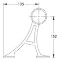Brass Footrail Bracket 51mm | Andy Thornton